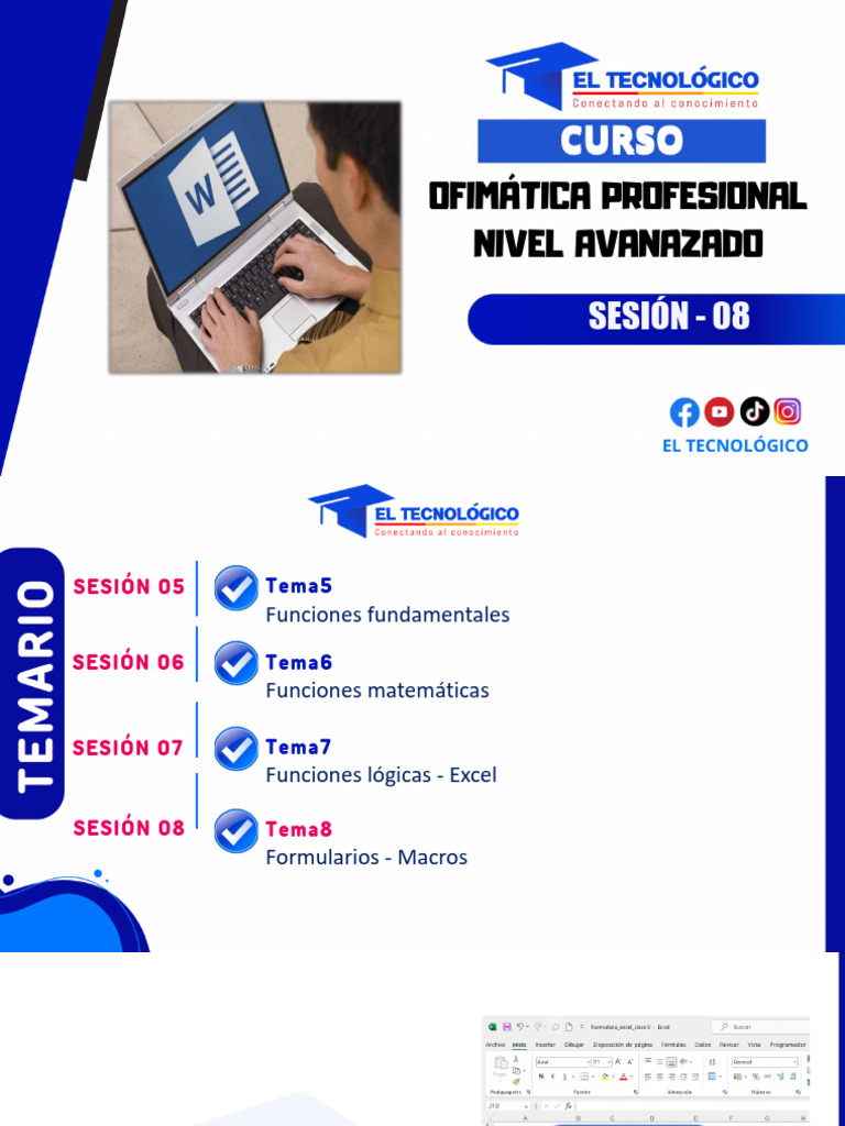 Sesión 08 - Ofimática Profesional Nivel Avanzado - El Tecnológico | PDF