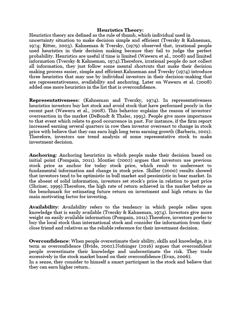 Heuristics Theory and its components pdf 1 | PDF | Heuristic ...