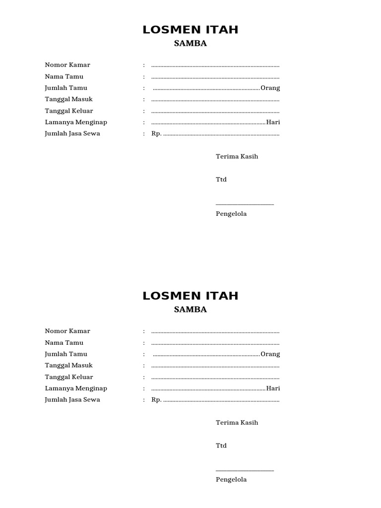 Losmen Itah | PDF