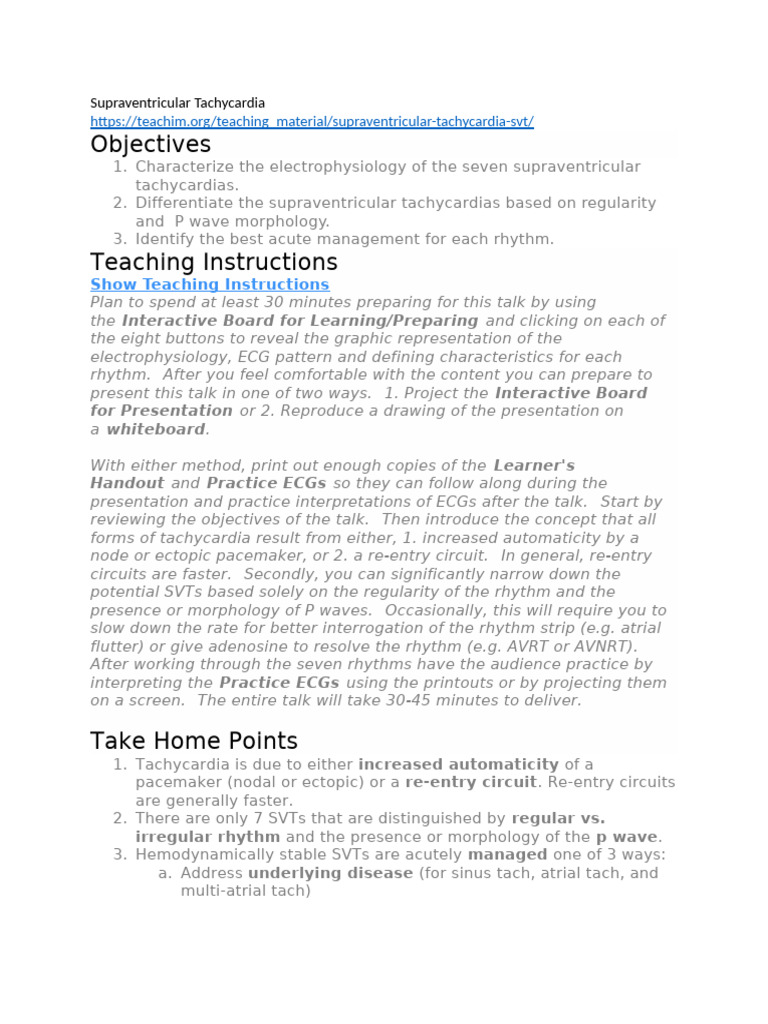 Understanding Supraventricular Tachycardia | PDF | Electrocardiography ...