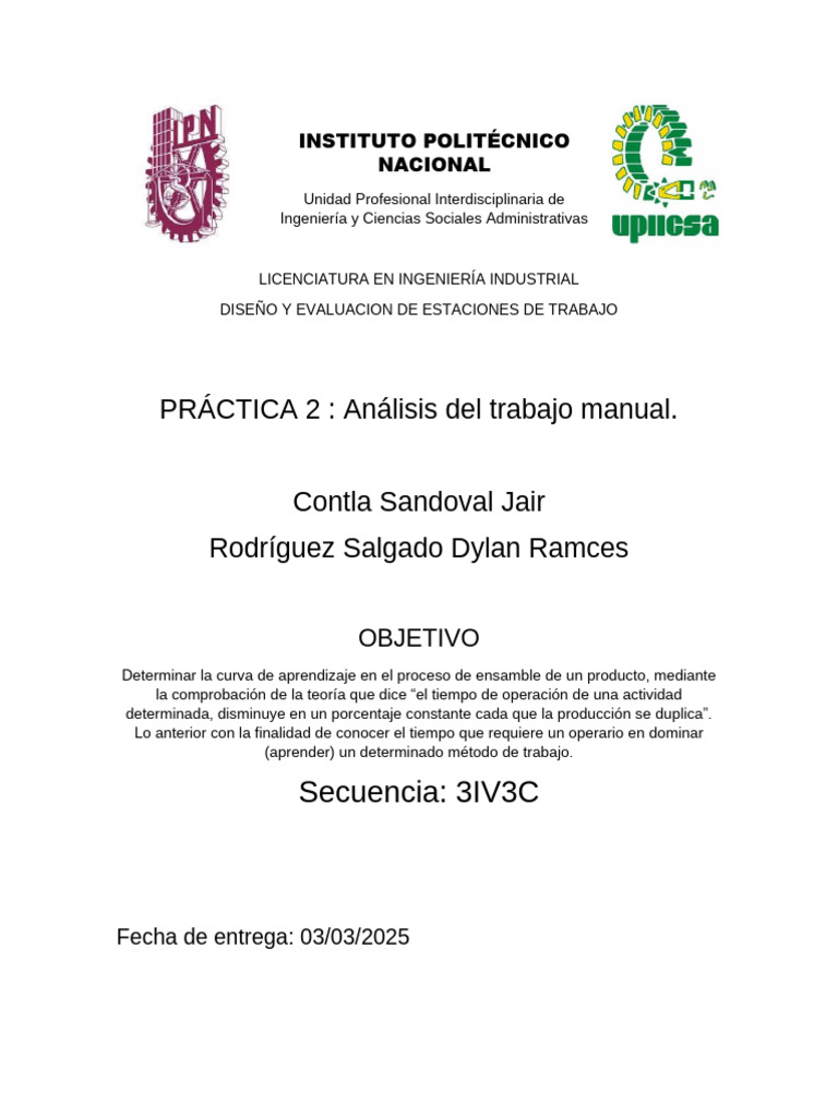 Practica2 AnalisisDelTrabajoManual | PDF