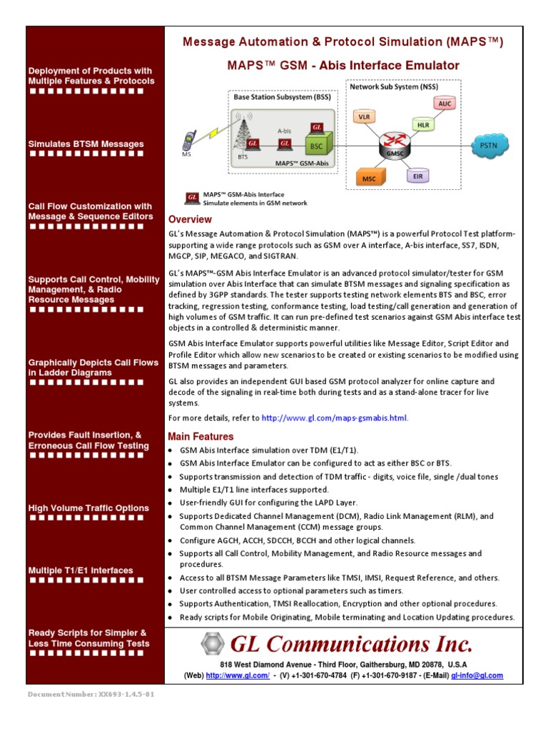 MAPS GSM-Abis Brochure | Download Free PDF | Communications Protocols ...