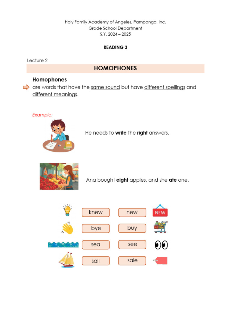 Lecture 2 - Homophones | PDF