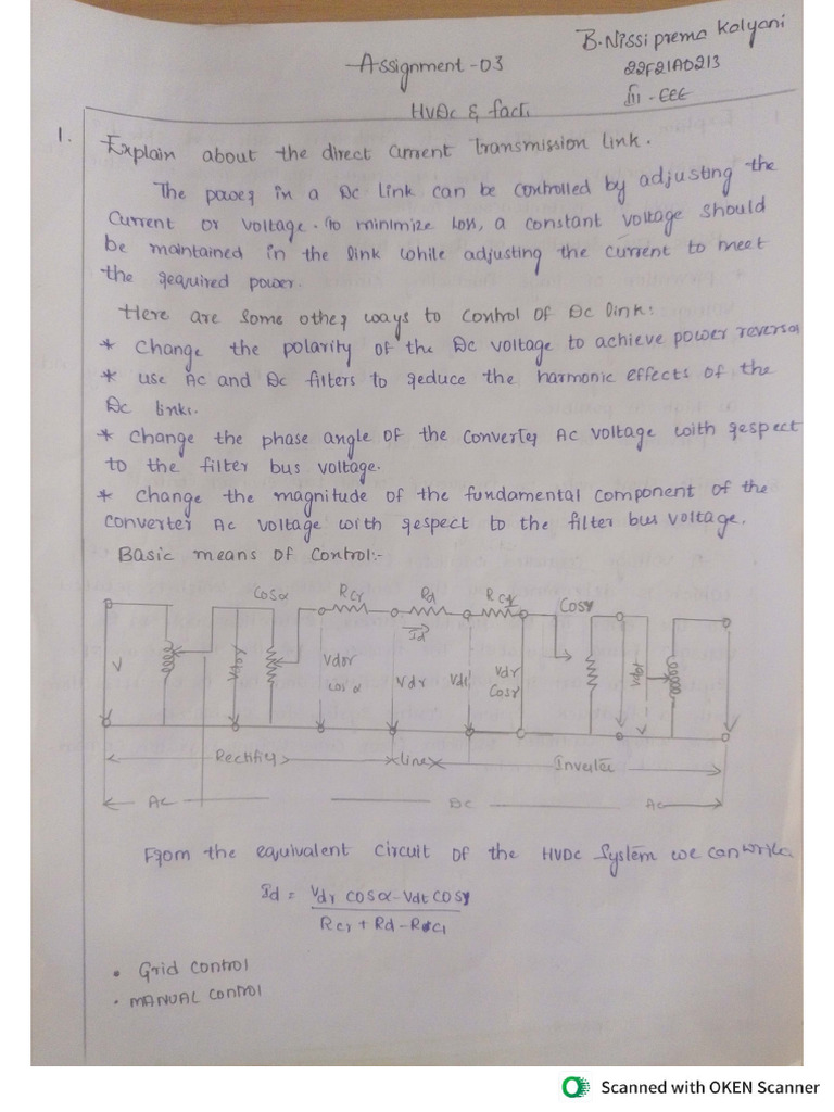 HVDC Assignment -3 | PDF