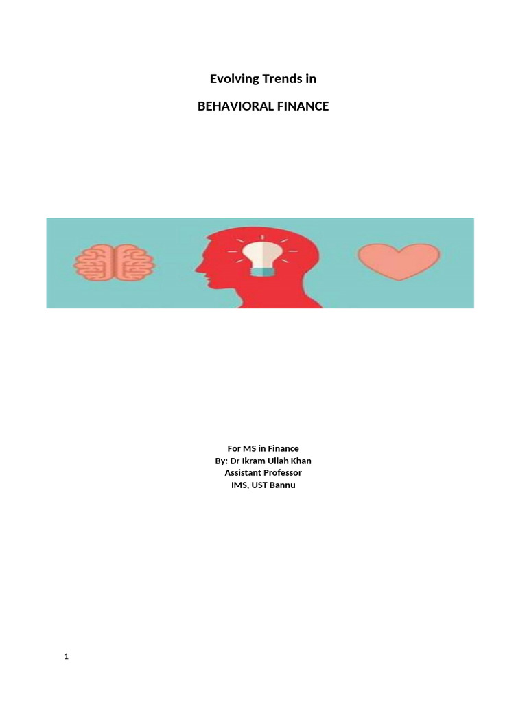 Document Behavioral Finance Notes... | PDF | Behavioral Economics ...