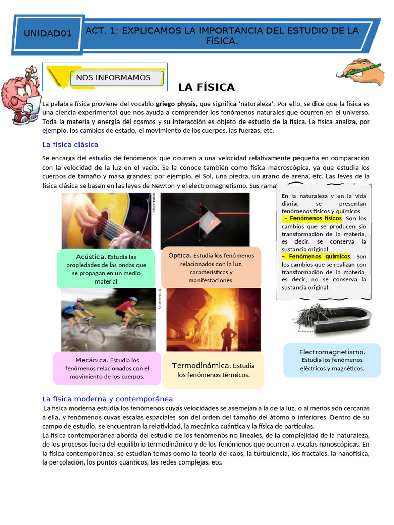 5º ACT 1-CYT-U1 | PDF | Física | Ligero