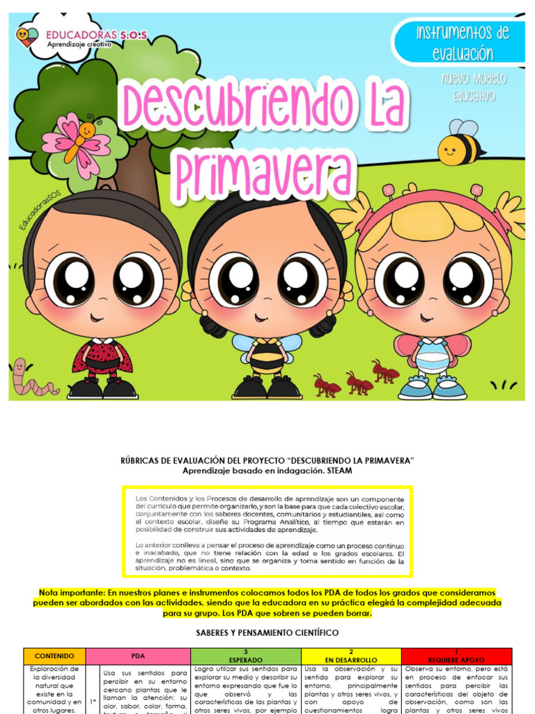 Rúbricas 13_descubriendo La Primavera_educadorassos | PDF | Naturaleza ...