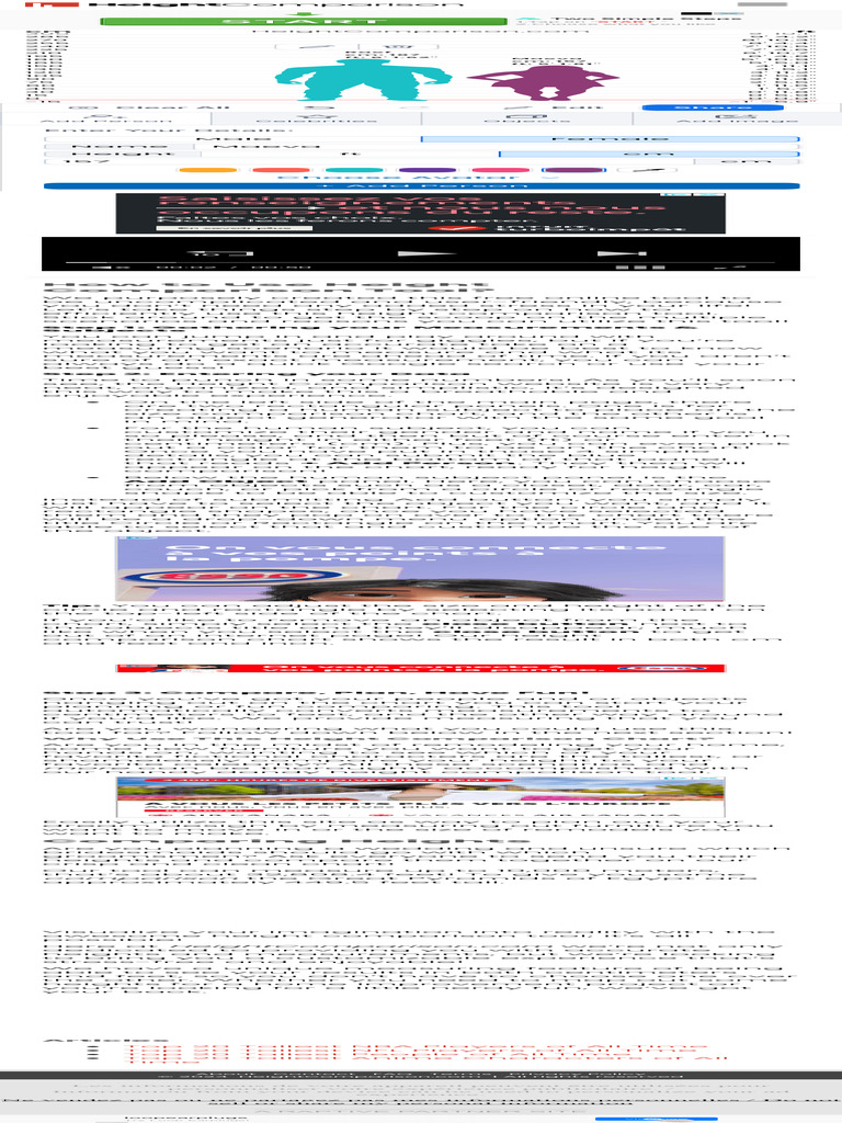 Height Comparison - Comparing Heights Visually With Chart | PDF