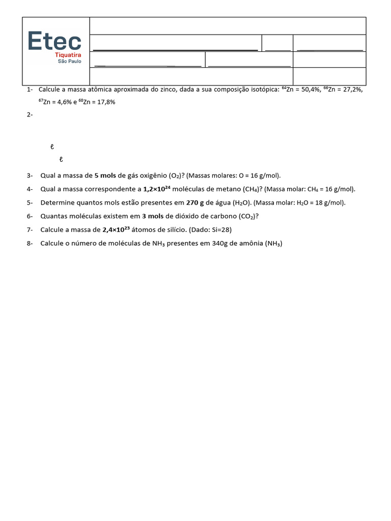 1ºEQ - APFQ I (2) | PDF