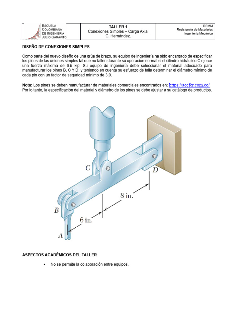Taller 1 - Conexiones simples y Carga Axial | PDF | Acero | Ingeniería de Edificación