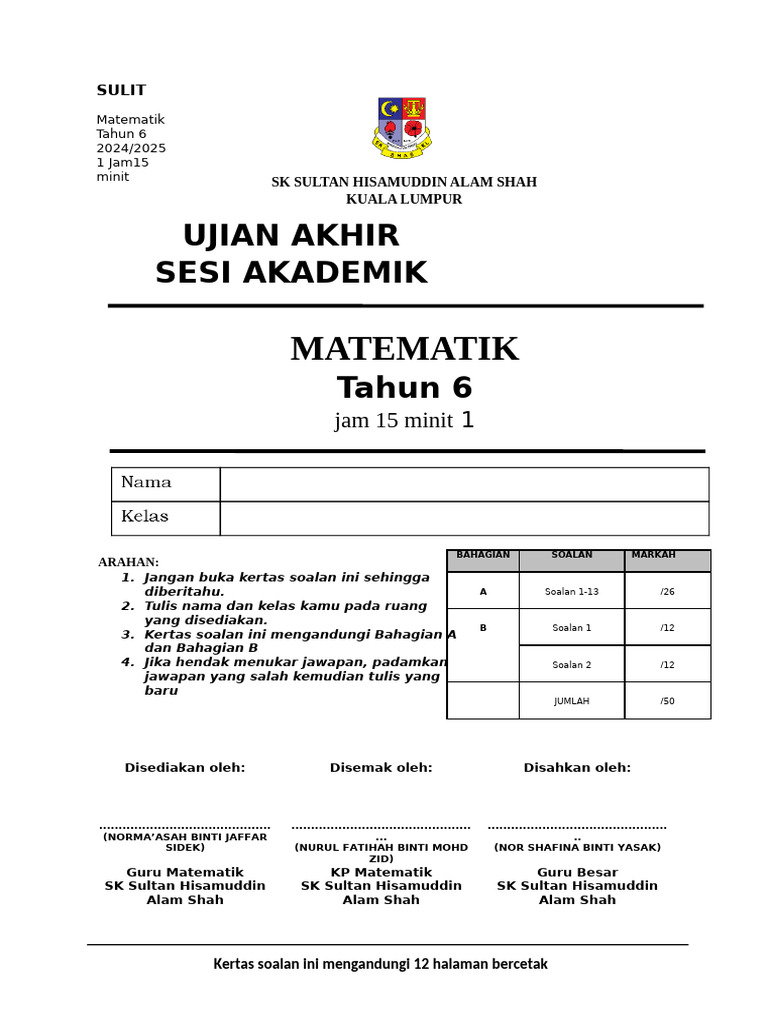 MUKA DEPAN MATHS | PDF
