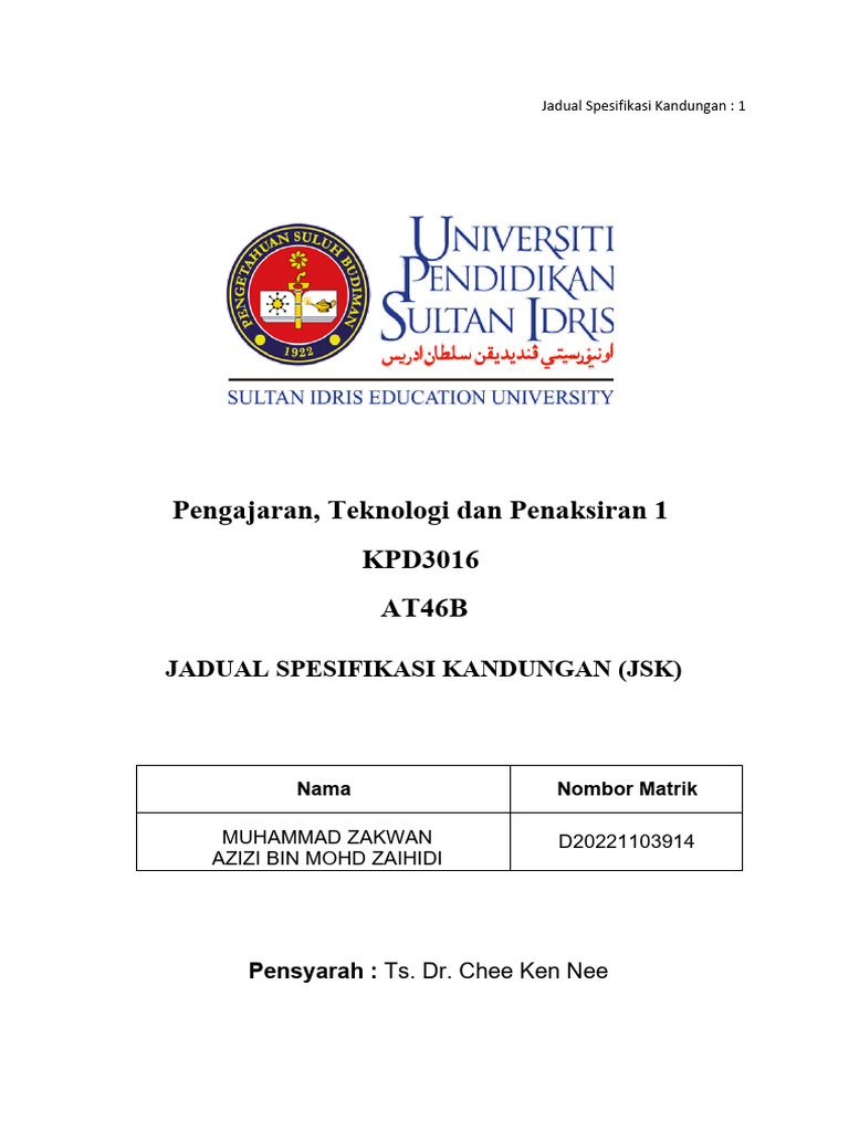 JSK Zakwan 1 | PDF