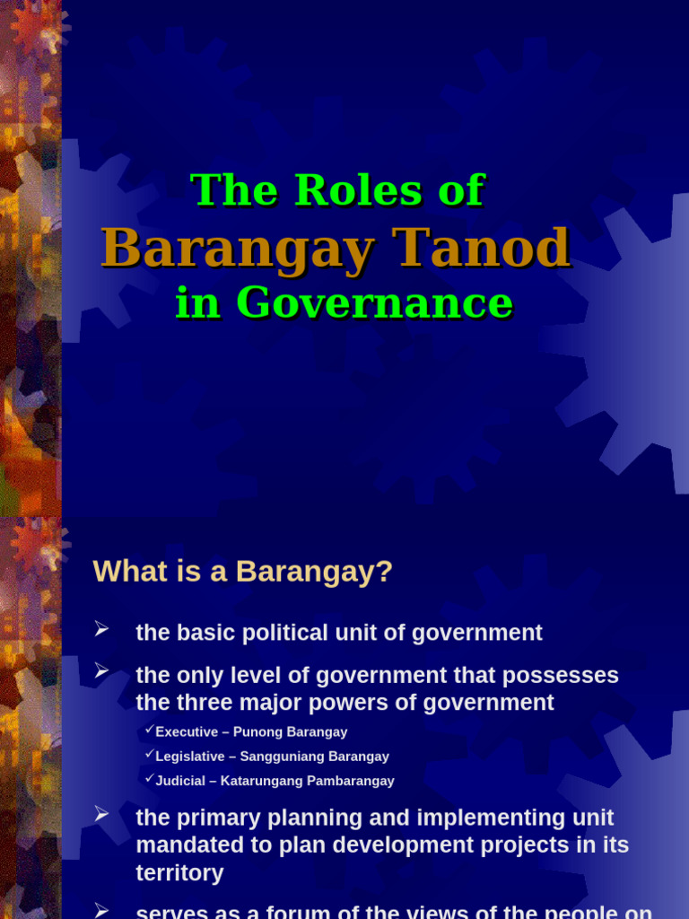 Barangay Tanod's Role in Governance | PDF | Legal Action | Crime & Violence