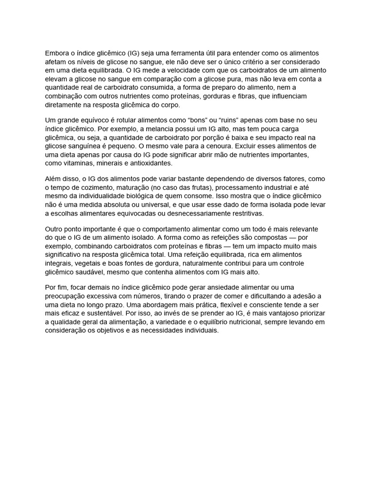 Indice Glicemico | PDF