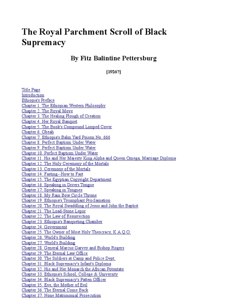 The Royal Parchment Scroll of Black Supremacy | PDF | Baptism | Monarchy
