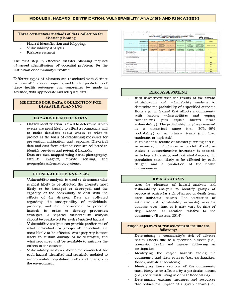 Disaster Planning: Hazard & Risk Analysis | PDF | Natural Disasters ...
