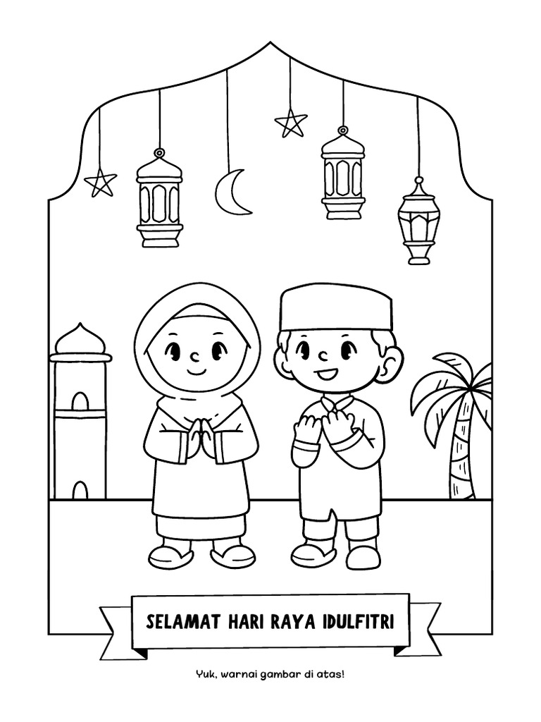 Worksheet Mewarnai Idul Fitri Part 1 | PDF