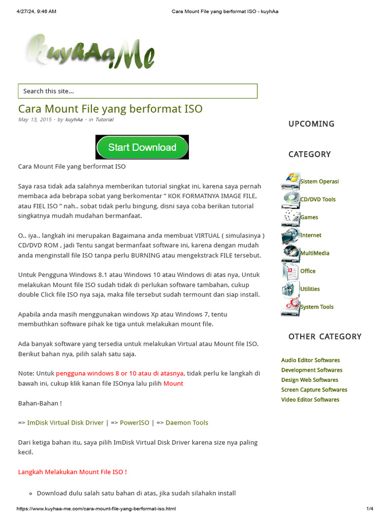 Cara Mount File Yang Berformat ISO - KuyhAa | PDF