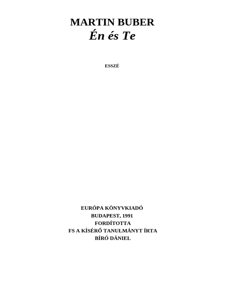 Martin Buber En es Te - user | PDF