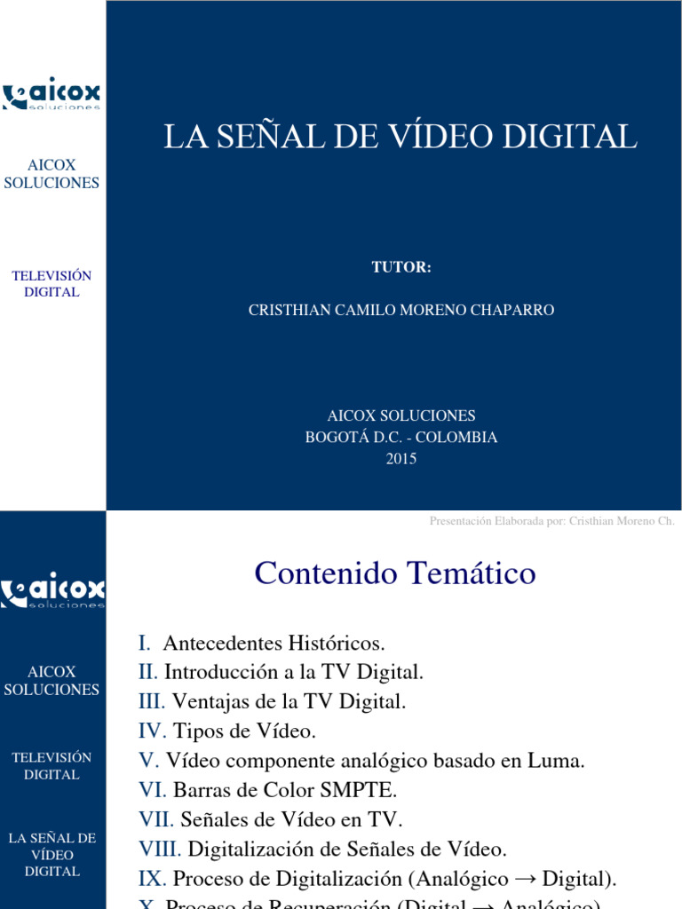 Señal de Vídeo Digital: Guía Completa | PDF | Vídeo | Televisión