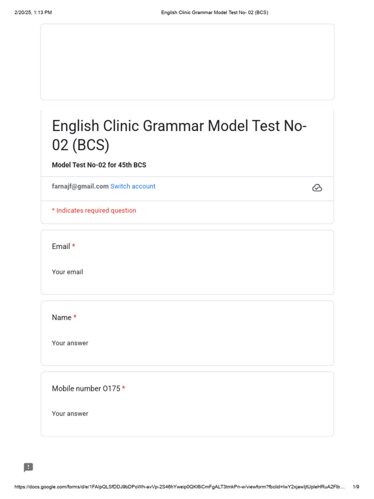 BCS English Grammar Model Test 02 | PDF | Adjective | Linguistic Typology
