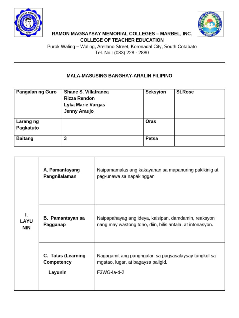 2-filipino-Banghay-Aralin-1 (2) | PDF
