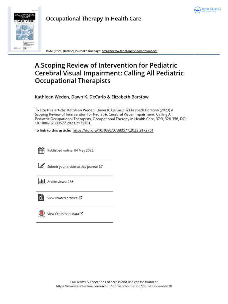 Pediatric CVI Interventions Review | PDF | Infants | Occupational Therapy