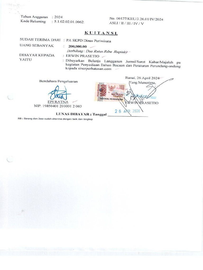 Erwin Prasetyo 200.000 | PDF