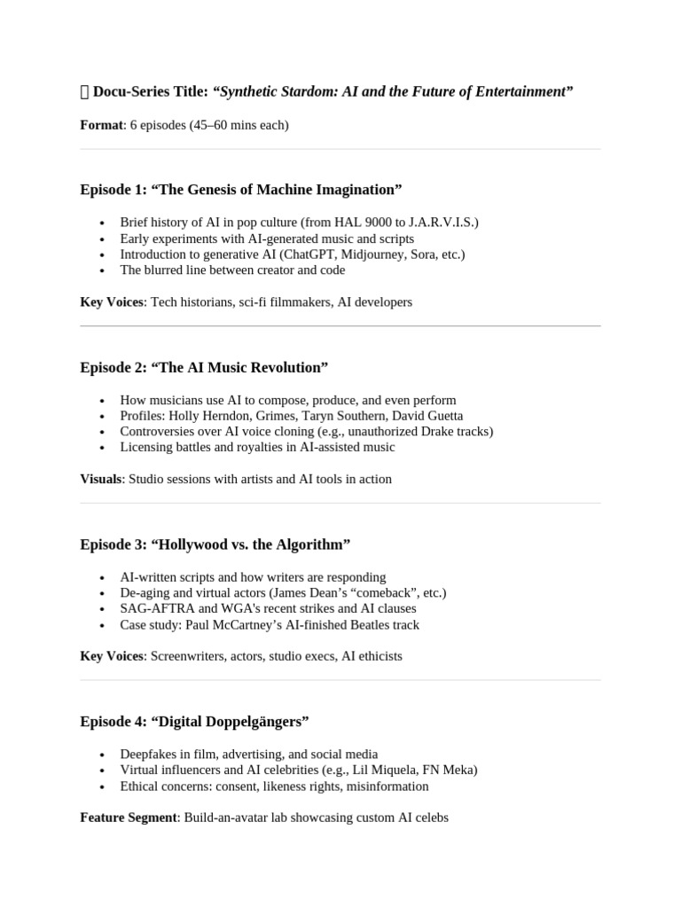Ai Docu Series Outline | PDF