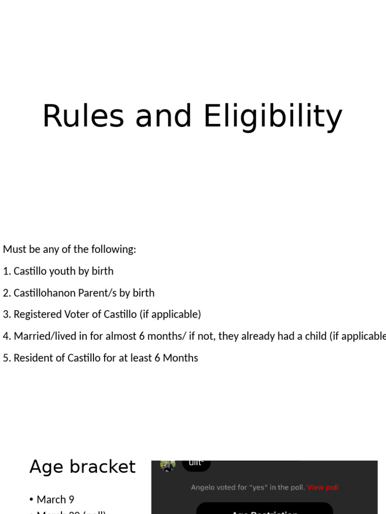 Rules and Eligibility | PDF