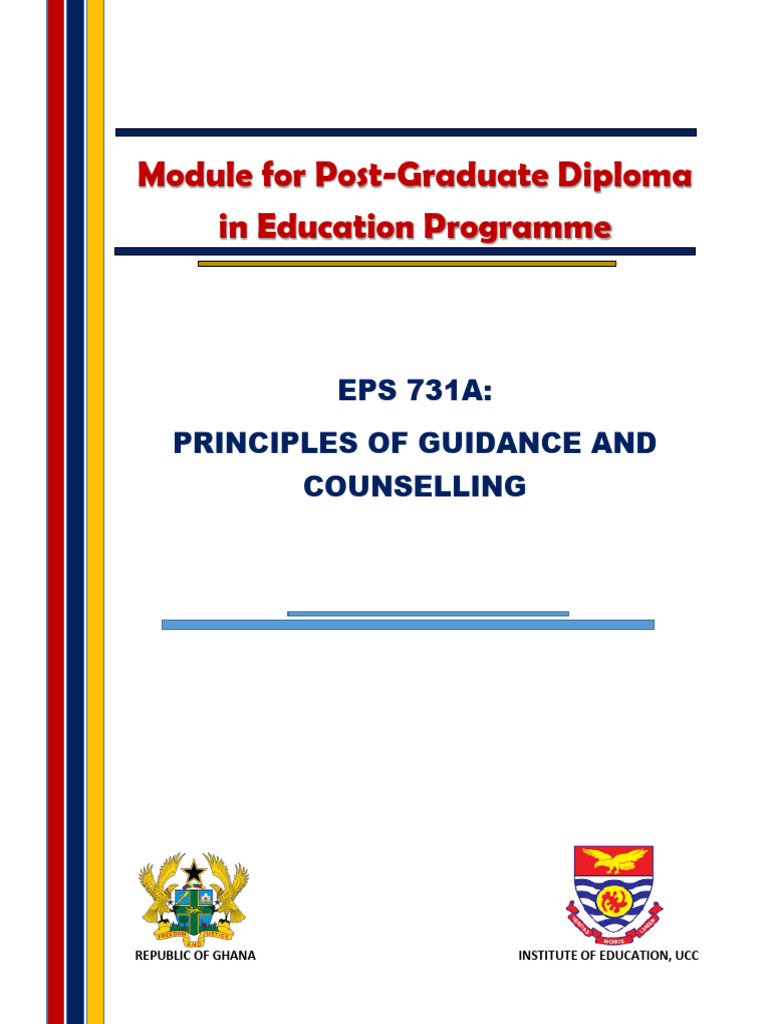Pgde - Eps 731a - Principles of Guidance and Counseling | PDF | Vocational Education | Psychotherapy