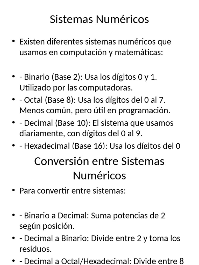 Sistemas Numericos Presentacion | PDF