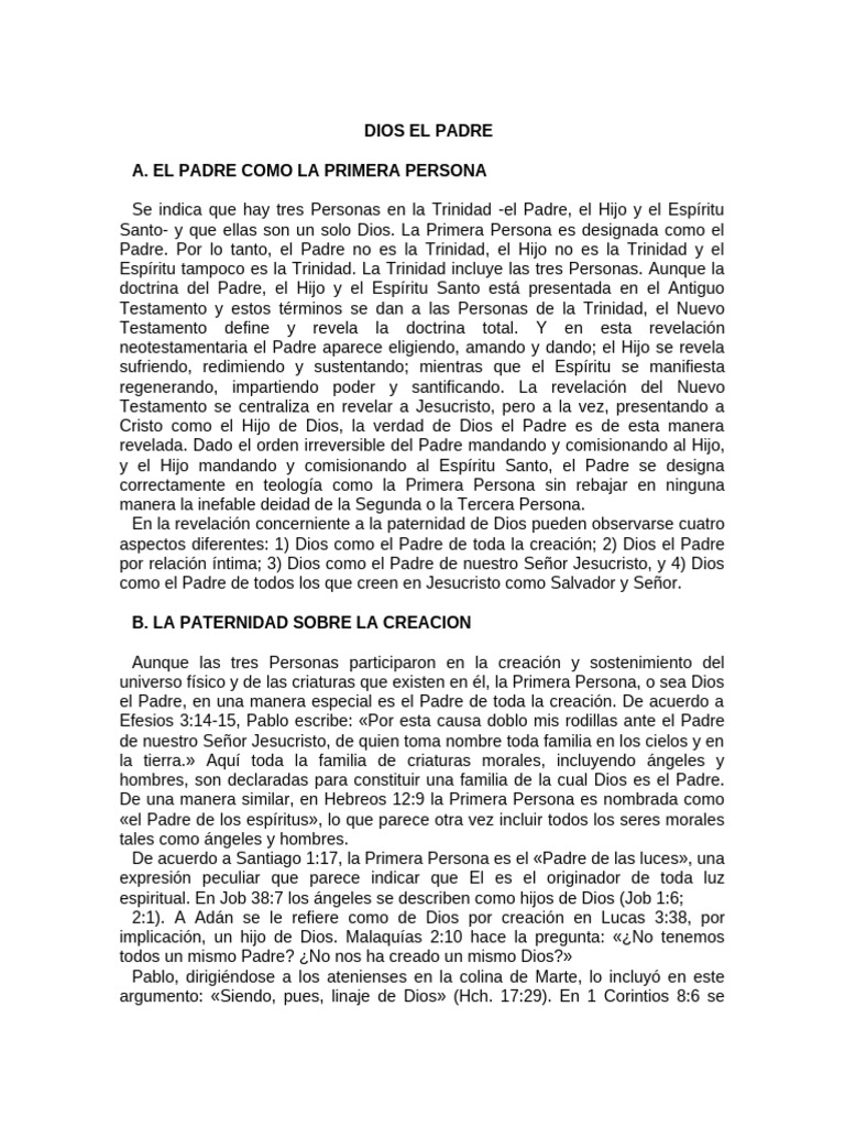 DIOS EL PADRE | PDF | Trinidad | Dios el padre