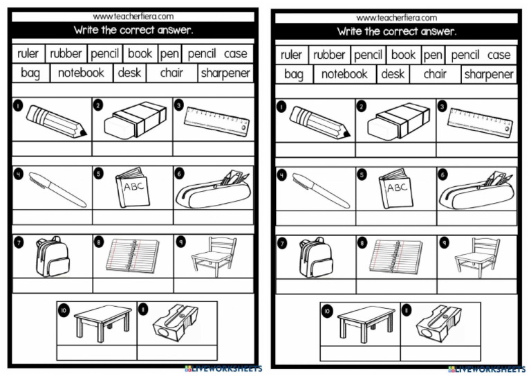 Classroom Object Worksheet | PDF