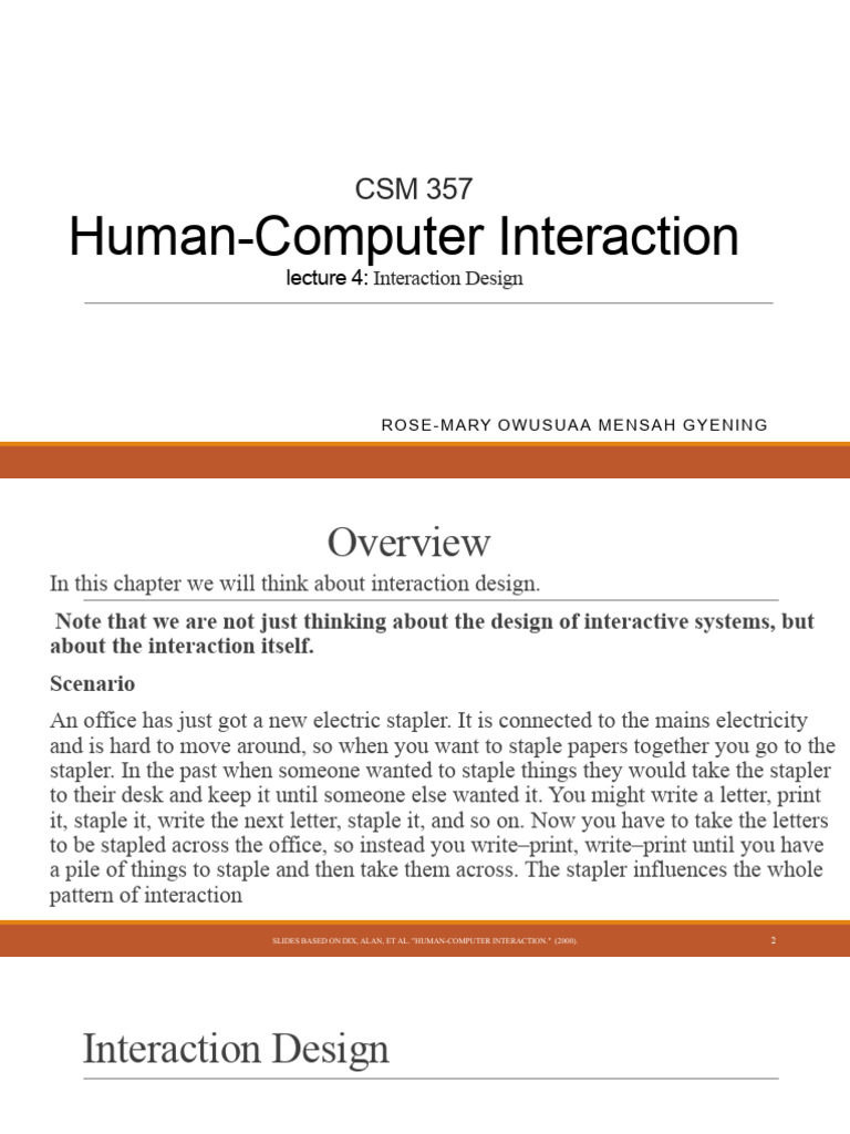 lecture 4 Interaction Design | PDF | Usability | Software Prototyping