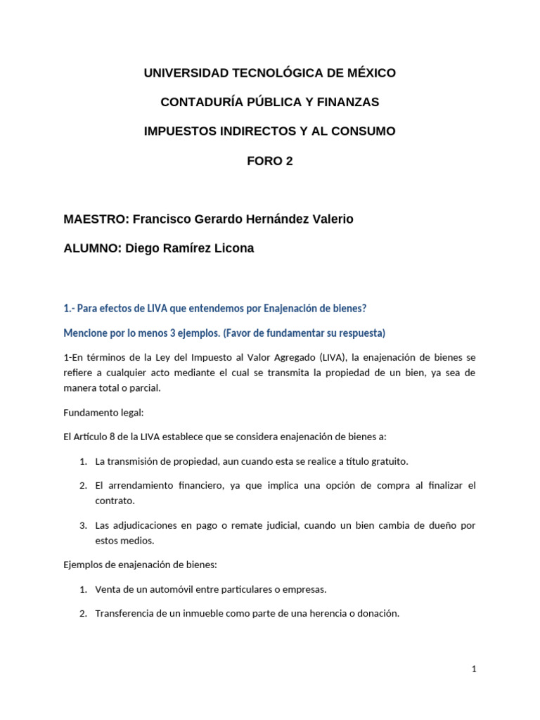 Enajenación y Prestación de Servicios LIVA | PDF | Impuesto al valor agregado | Impuestos