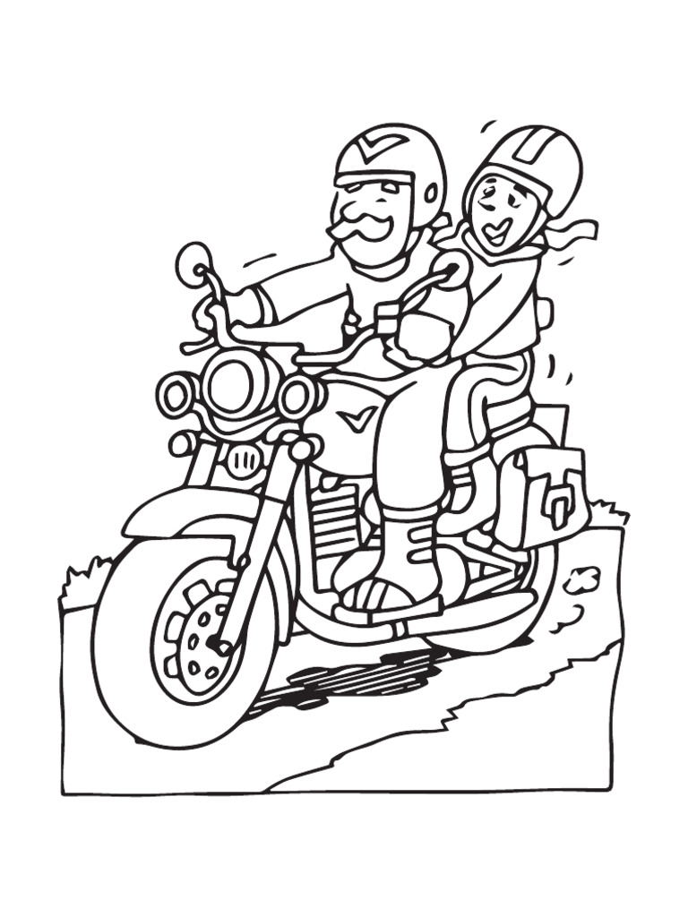 Motor Bike Coloring Page | PDF