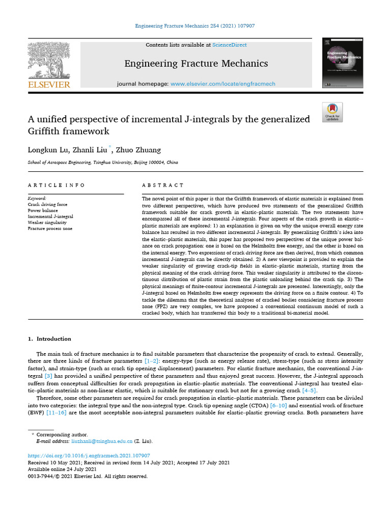 A Unified Perspective of Incremental J-Integrals by The Generalized ...