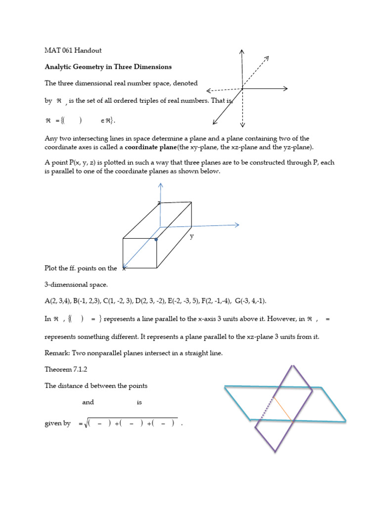 Math 61 Handout | PDF | Euclidean Vector | Vector Space