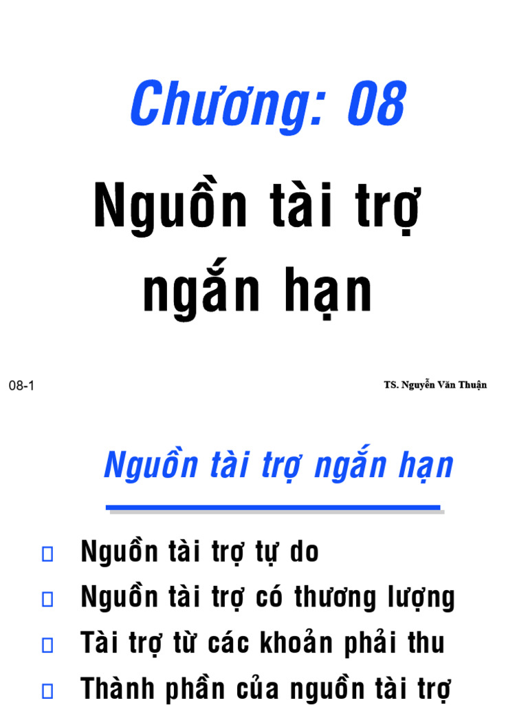 C08 - Tài trợ ngắn hạn | PDF