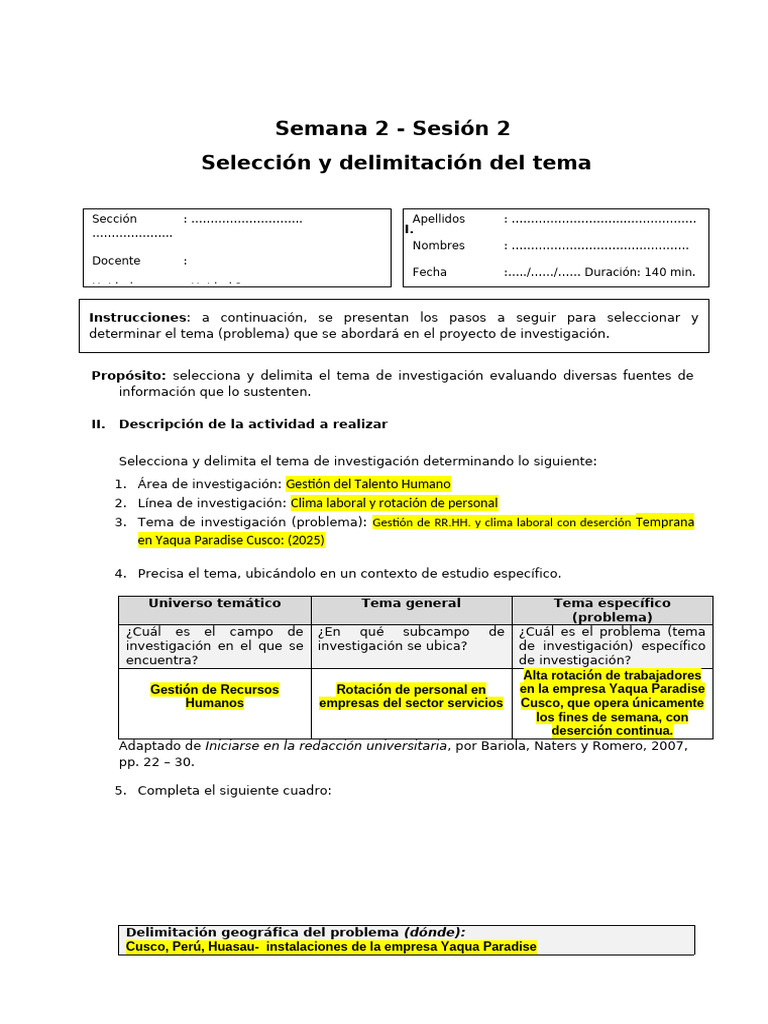 Deserción laboral en Yaqua Paradise Cusco | PDF | Gestión de recursos ...