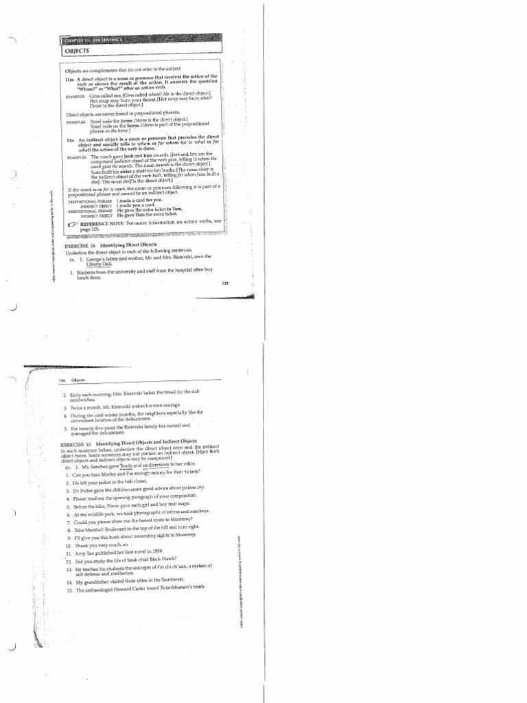 Objects&Complements | PDF