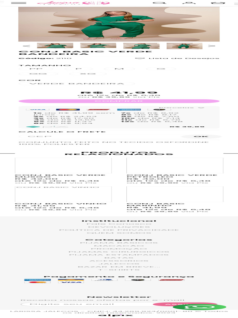 Conj Basic Verde Bandeira - Larissa Jalecos | PDF