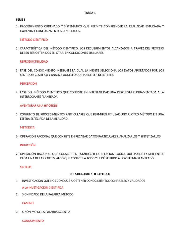 Tarea Capitulo I | PDF | Método científico | Paradigma