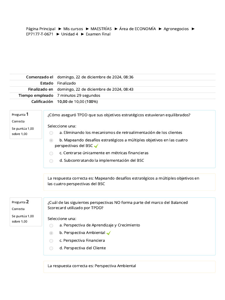 Implementación del BSC en TPDD: Resultados y Estrategias | PDF | La ...