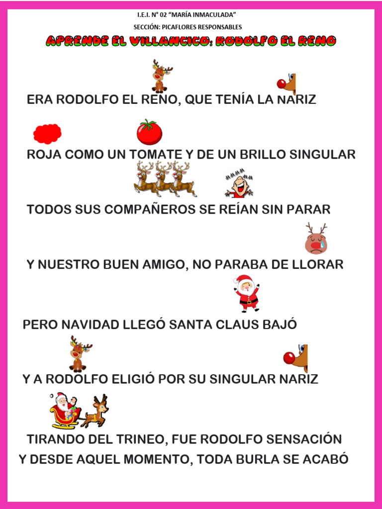 APRENDE EL VILLANCICO RODOLFO EL RENO | PDF