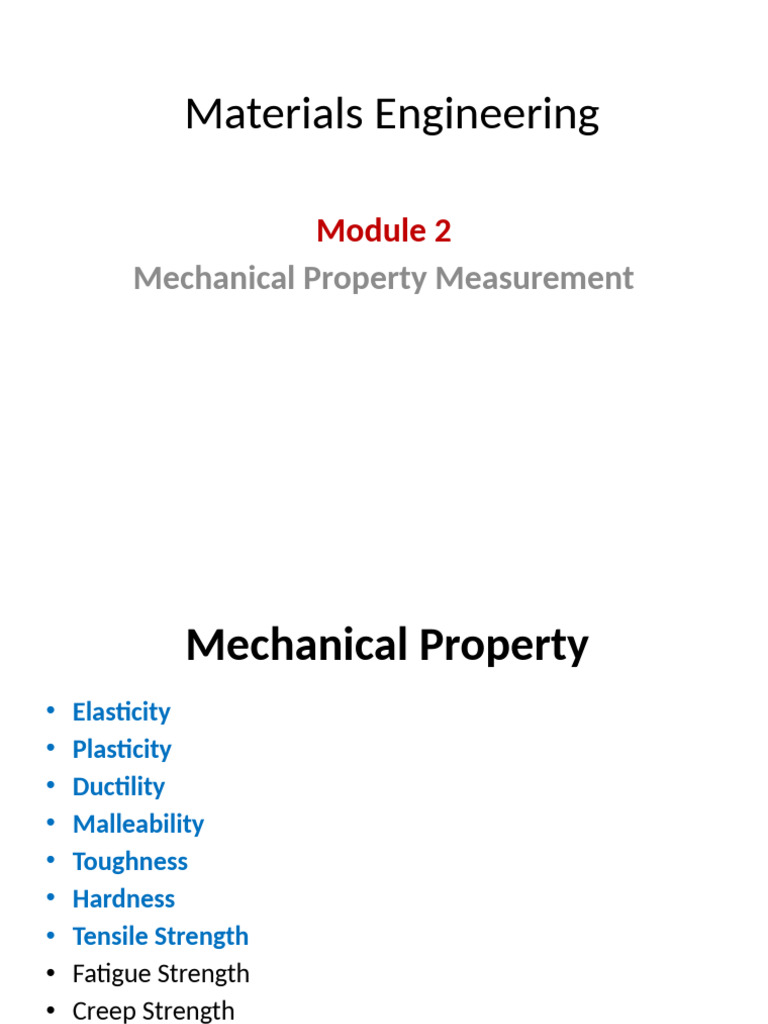 Mechanical Properties of Materials Explained | PDF
