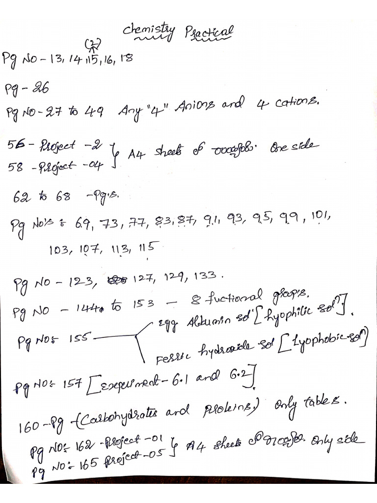 Chemistry Practical Record Work | PDF
