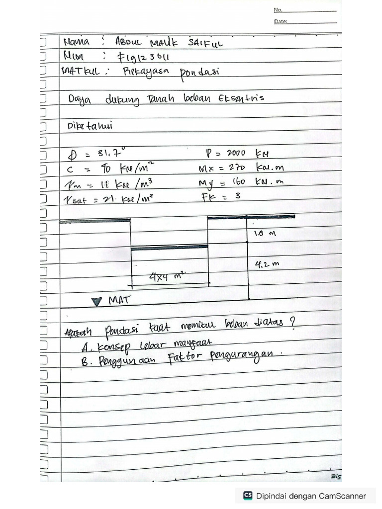 Tugas Kelompok 1 Ampana Rekayasa Pondasi | PDF