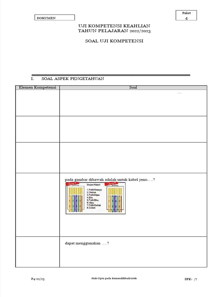 PDF p4 Soal Teori Ukk TKJ | PDF